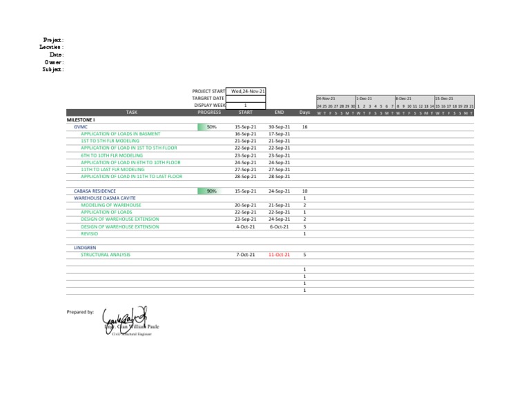 Project Timeline Monitoring | PDF | Engineering | Structural Engineering