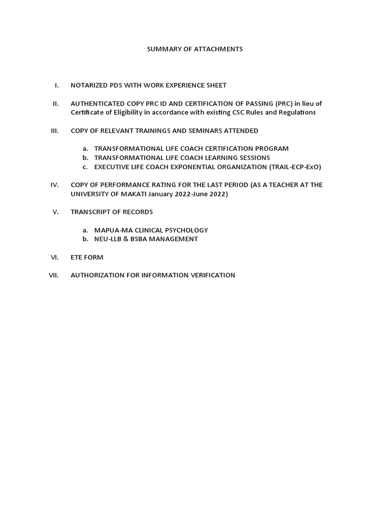 01summary of Attachments | PDF
