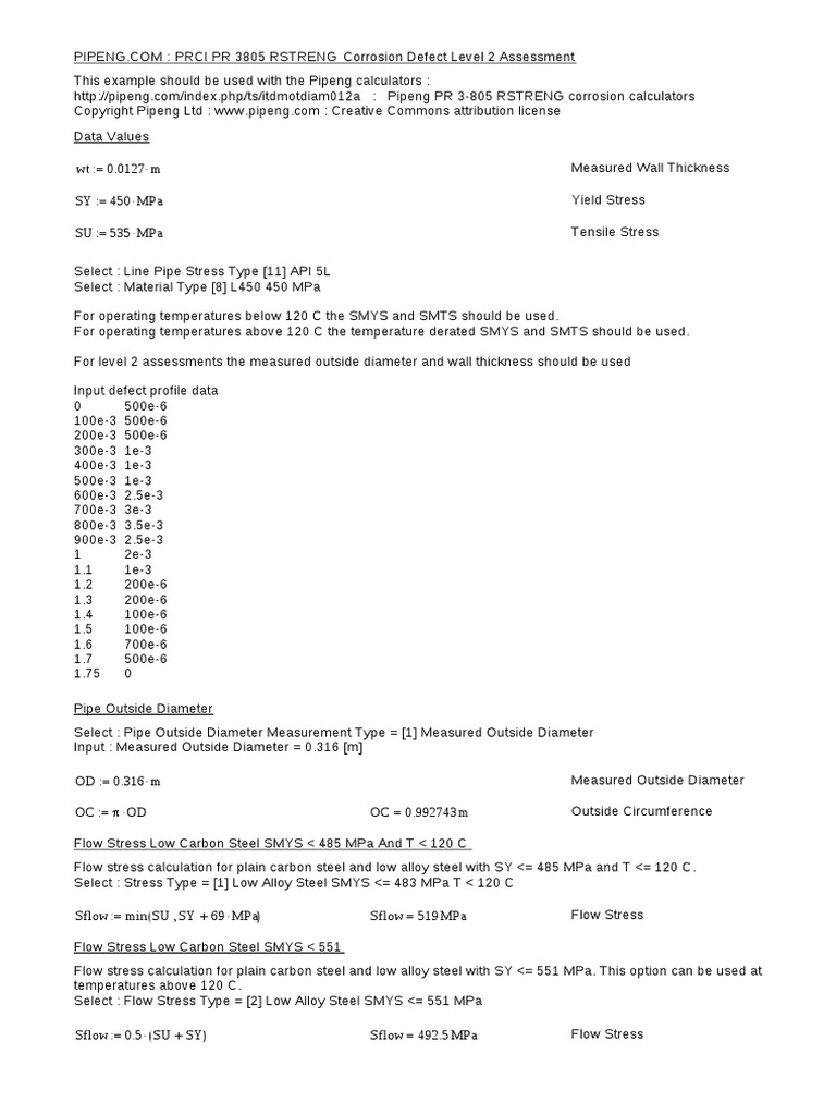 RStreng Level 2 Example | PDF | Pipe (Fluid Conveyance) | Pressure