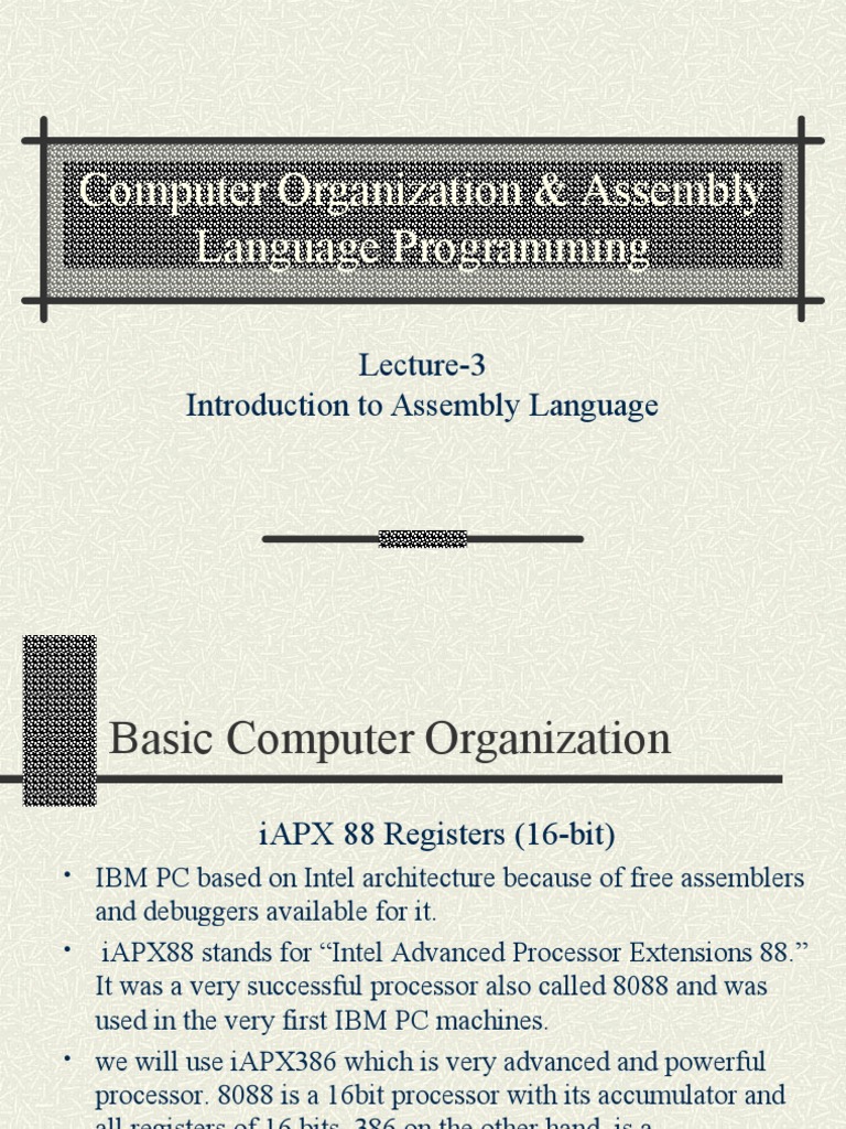 Computer Organization And Assembly Language Programming Pdf