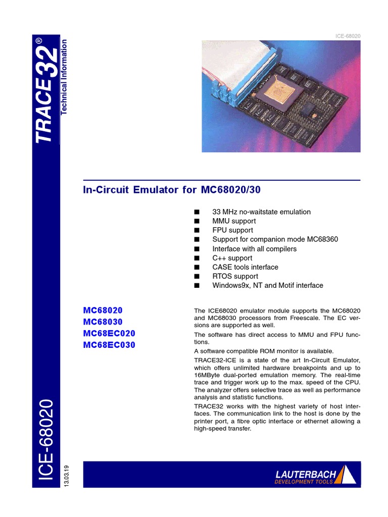 In-Depth Exploration of an In-Circuit Emulator for the MC68020/30 ...