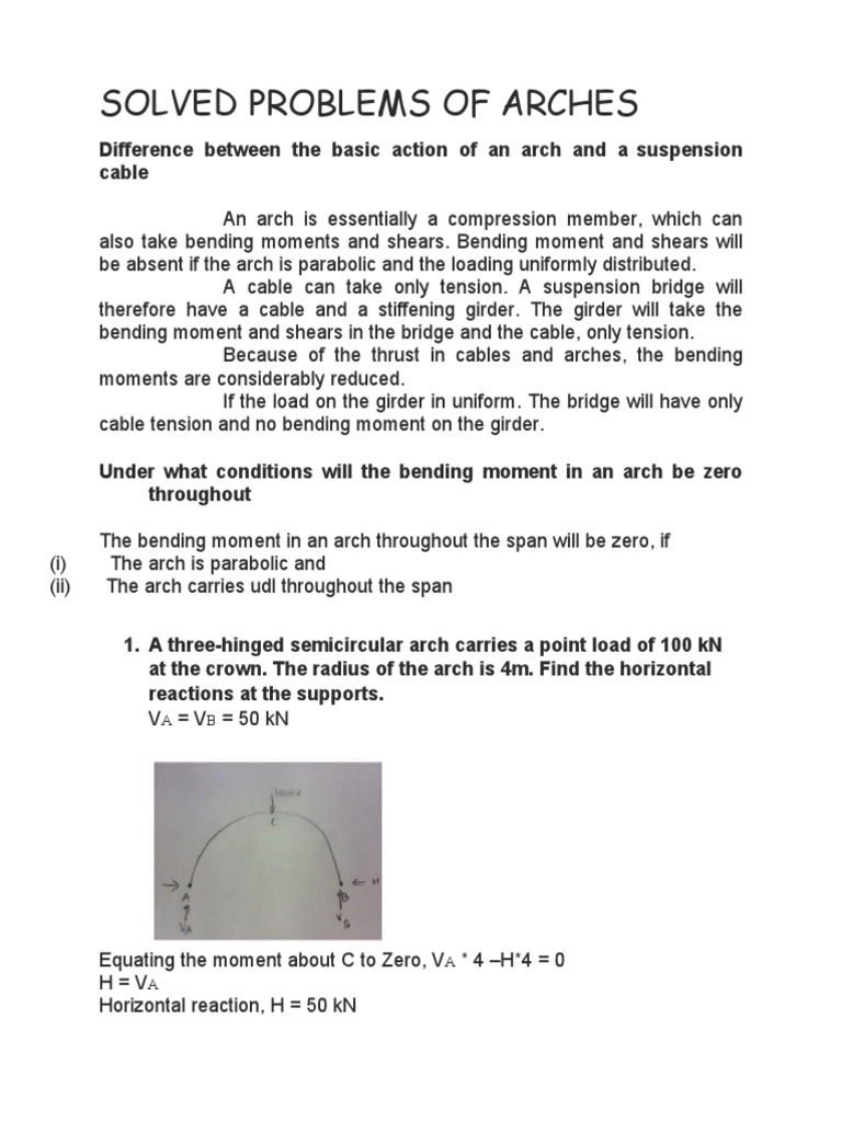 Arches Problems Solved | PDF | Bending | Bridge