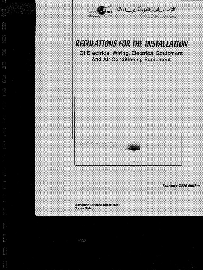 Kahramaa Regulations For The Installation of Electrical Wiri 2006 | PDF