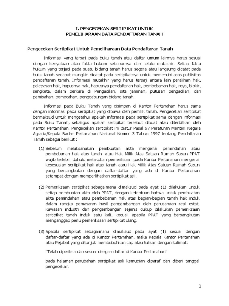1 Pengecekan Sertipikat | PDF