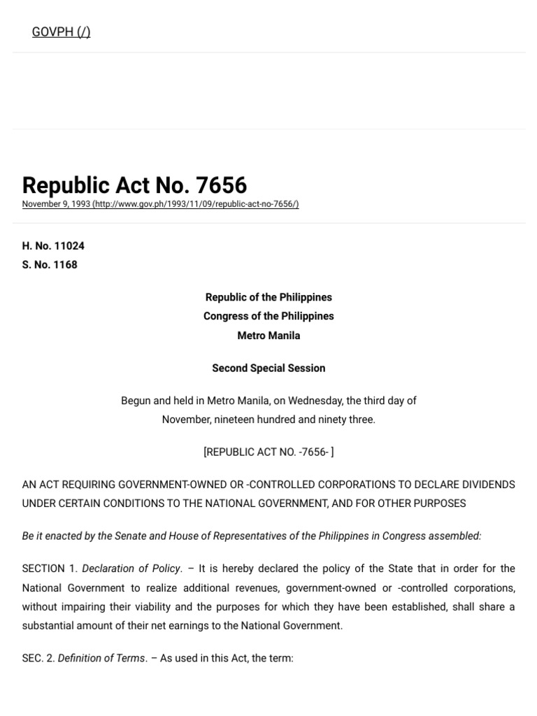 RA 7656 Dividends Law | PDF | Dividend | Taxes