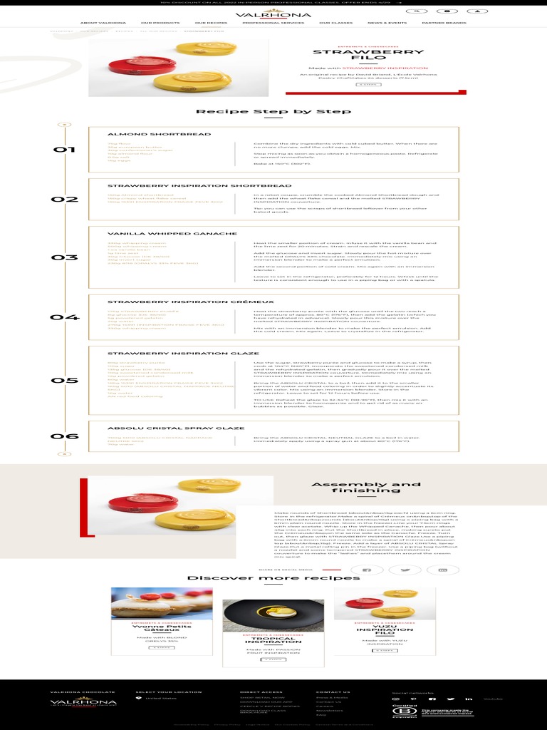 Strawberry Filo Recipe by Valrhona | PDF | Desserts | Foods