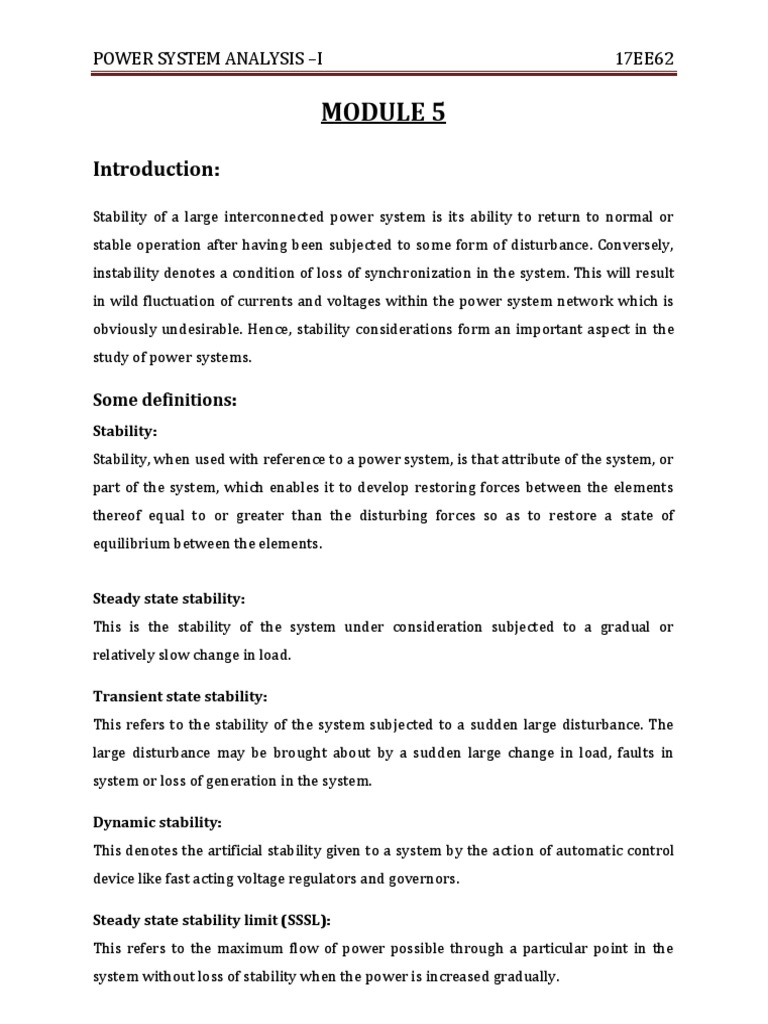 Understanding the Fundamentals of Power System Stability: Steady State Stability, Transient ...