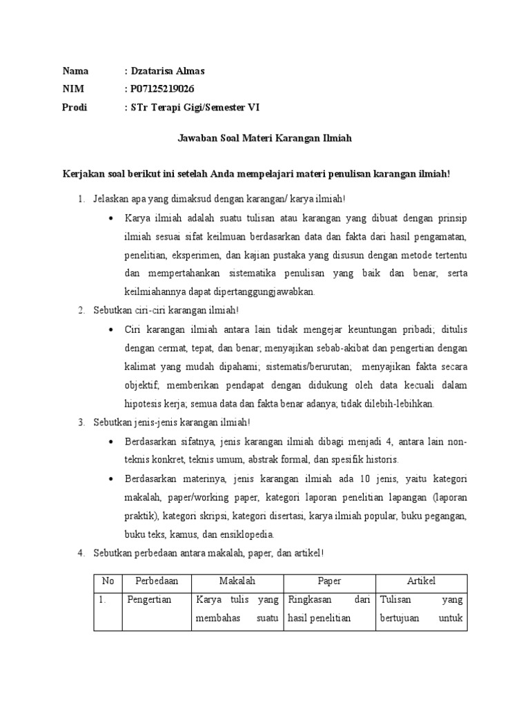 Soal Karya Ilmiah Pdf