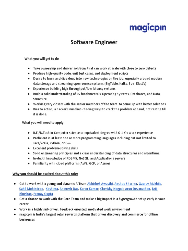 Software Engineer - JD | Download Free PDF | Computing | Information Age