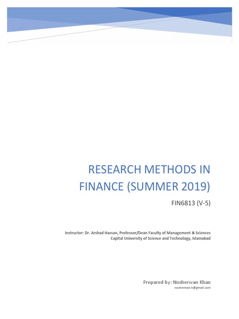 Research Methods in Finance | Download Free PDF | Stationary Process ...