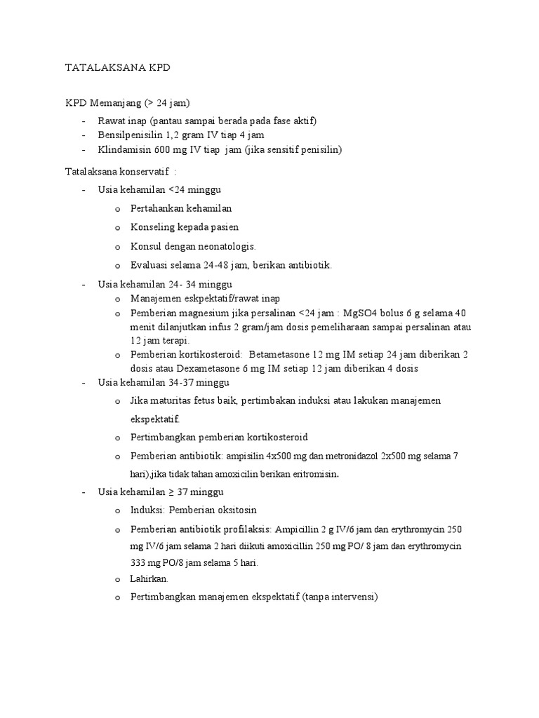 Tatalaksana KPD | PDF