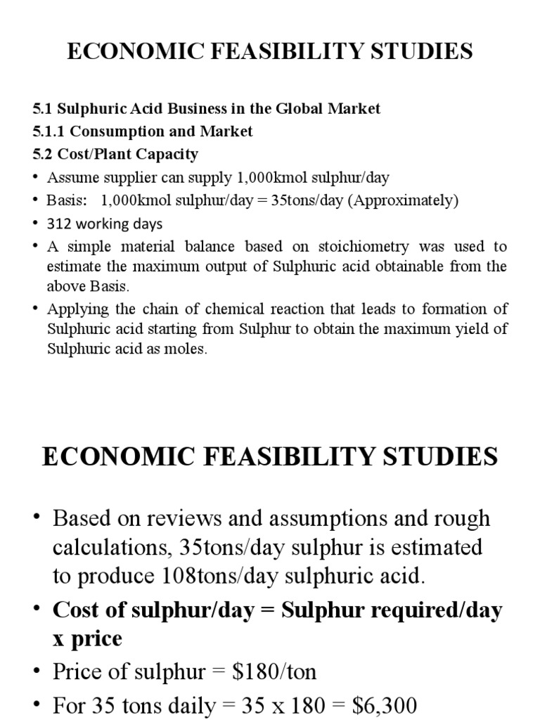 Economic Feasibility of Sulphuric Acid Plant | PDF | Economies