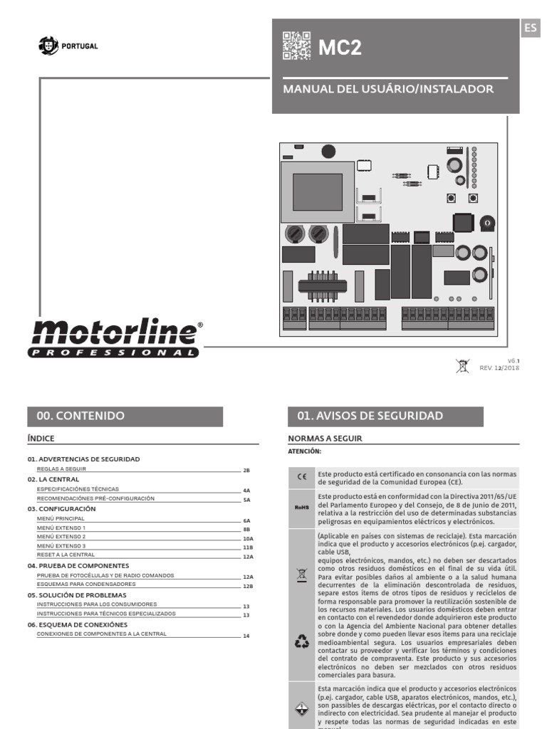 Motorline Batiente mc2 - Es | PDF | Residuos | Diodo emisor de luz