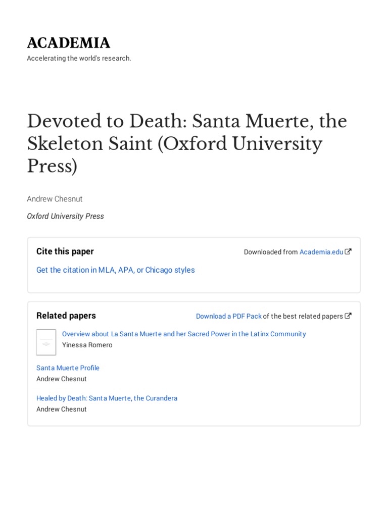 Devoted To Death: Santa Muerte, The Skeleton Saint (Oxford University ...