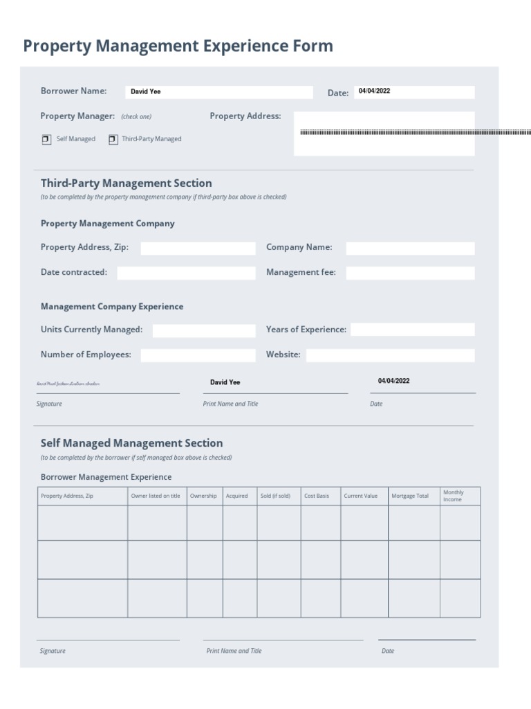 Proof of Property Management Experience | PDF | Law And Economics ...