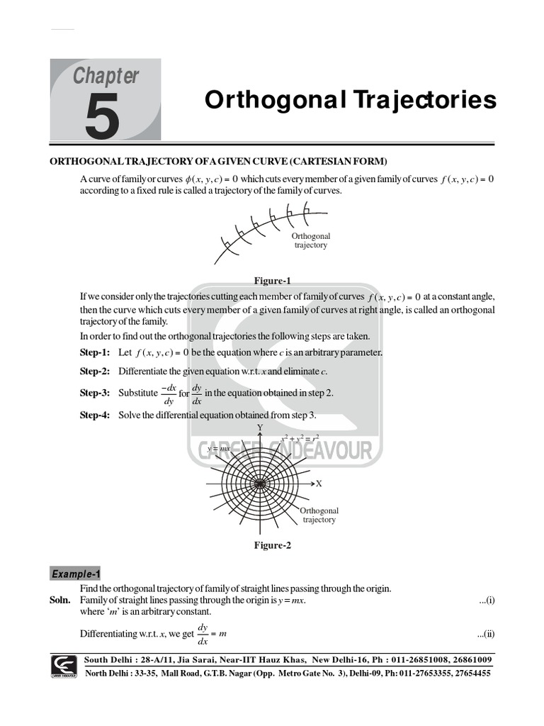 Finding Orthogonal Trajectories | PDF | Tangent | Equations