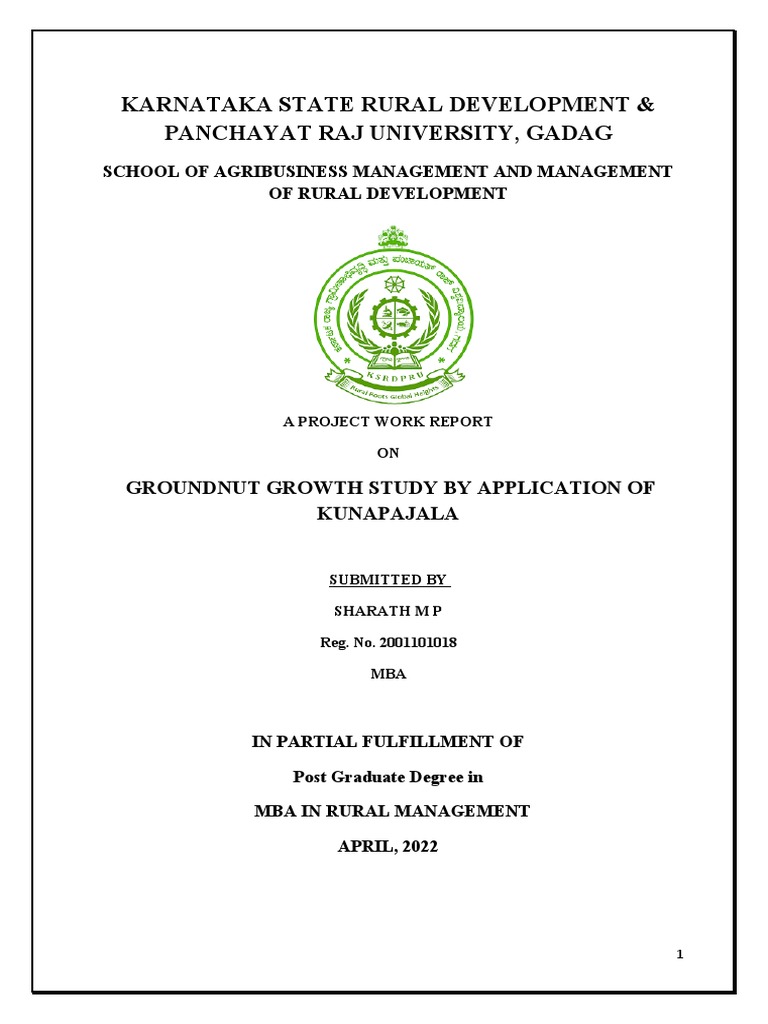 Karnataka State Rural Development & Panchayat Raj University, Gadag ...