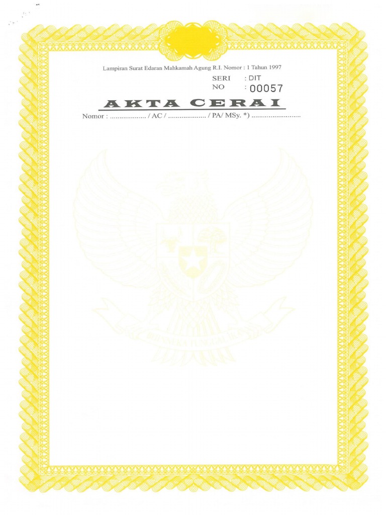 Blangko Akta Cerai | PDF