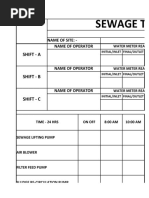 Daily Check List For STP Operations | PDF | Gases | Process Engineering