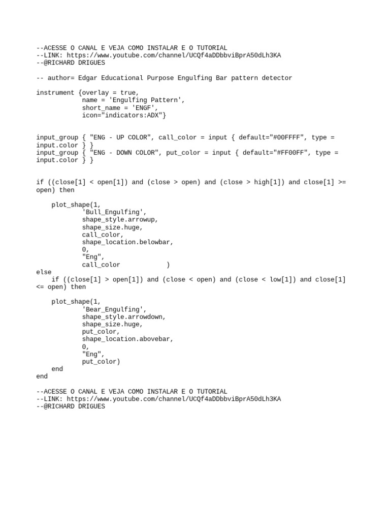 Engulfing Script Iqoption V2 | PDF