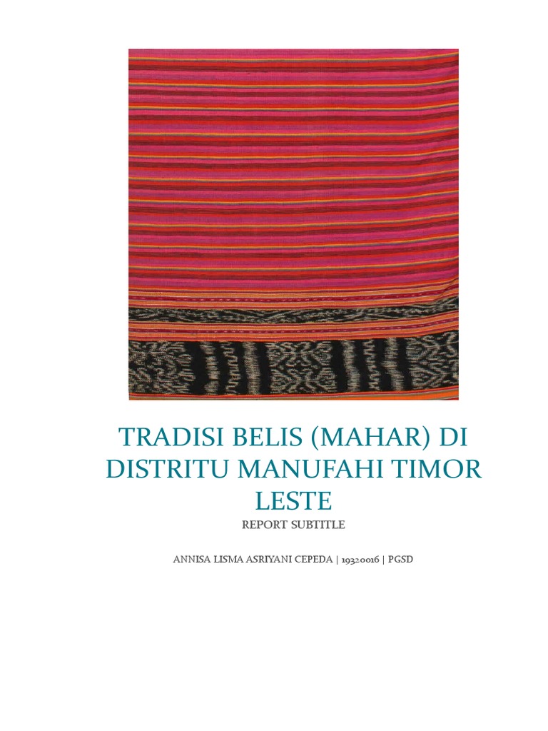 Tradisi Belis Timor Leste | PDF