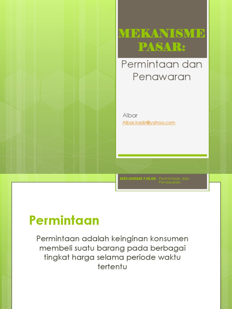 Mekanisme Pasar, Permintaan Dan Penawaran | PDF