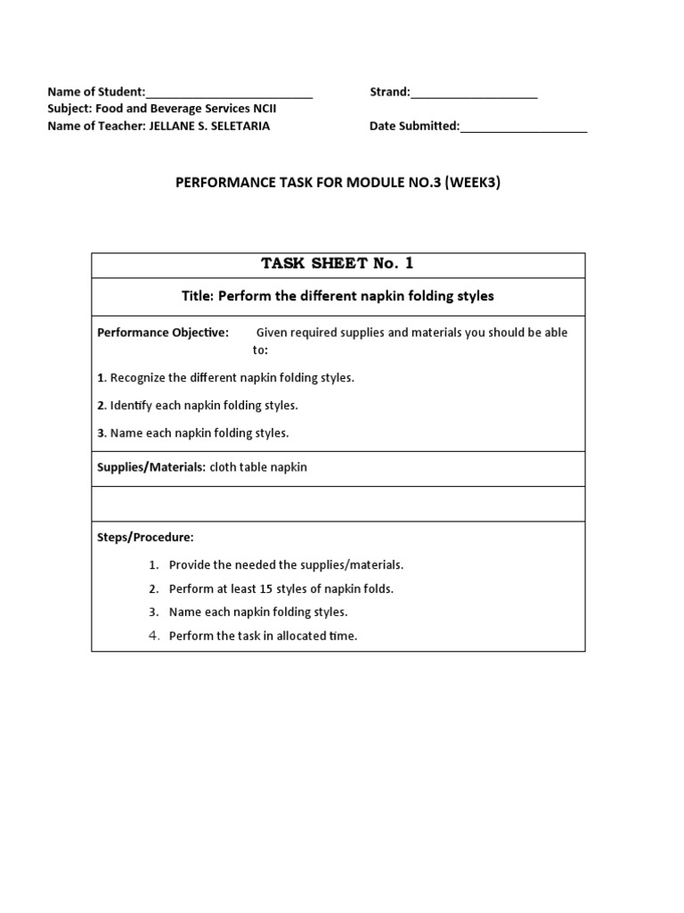 FBS Performance Task No. 3 | PDF