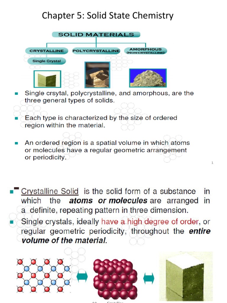 Chapter 5: Solid State Chemistry | PDF | Crystal Structure | Ion