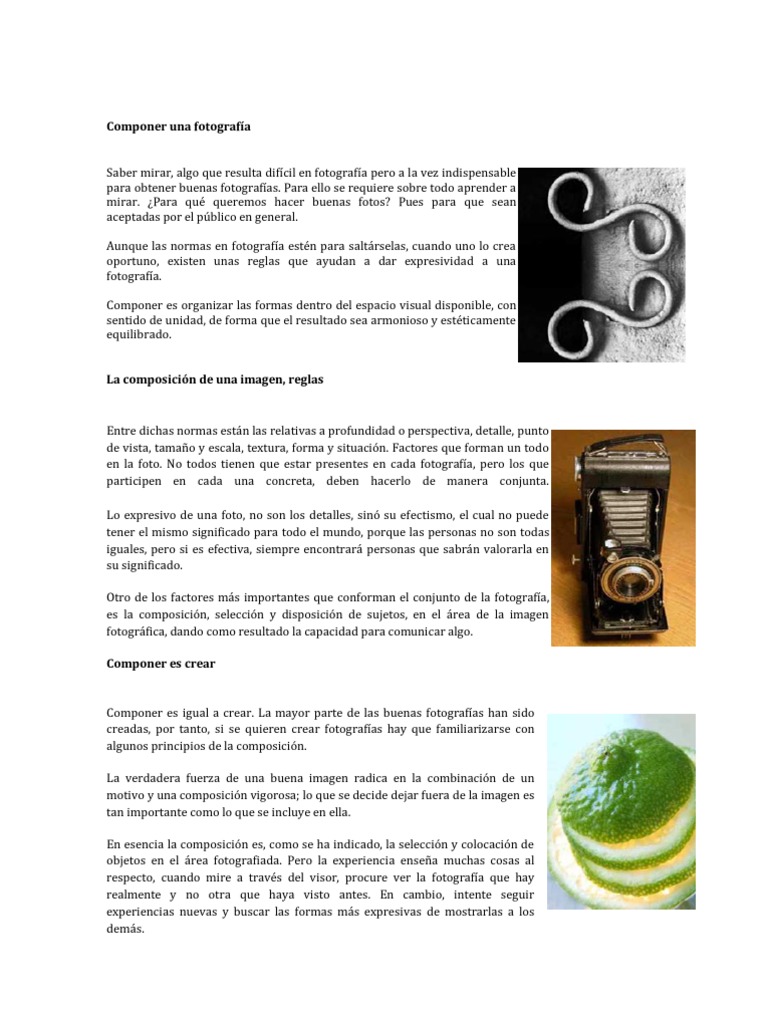 Composición y Encuadre Fotográfico | PDF | Composición (artes visuales ...