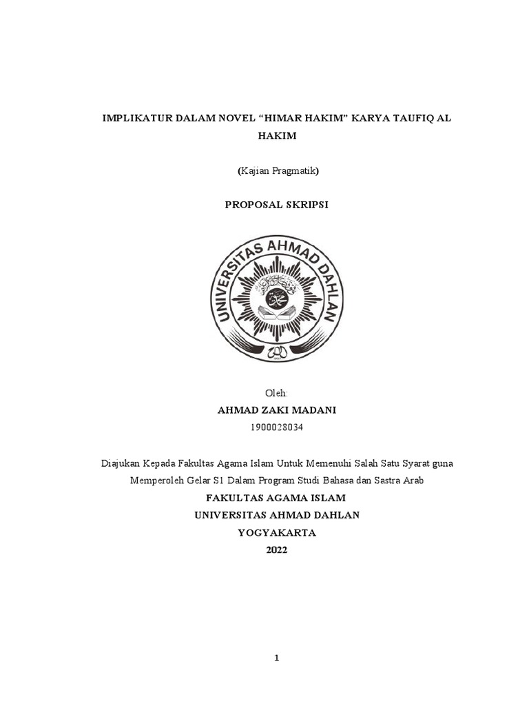 Uts Metopen Bahasa Ahmad Zaki Madani (1900028034) | PDF | Fiksi Umum
