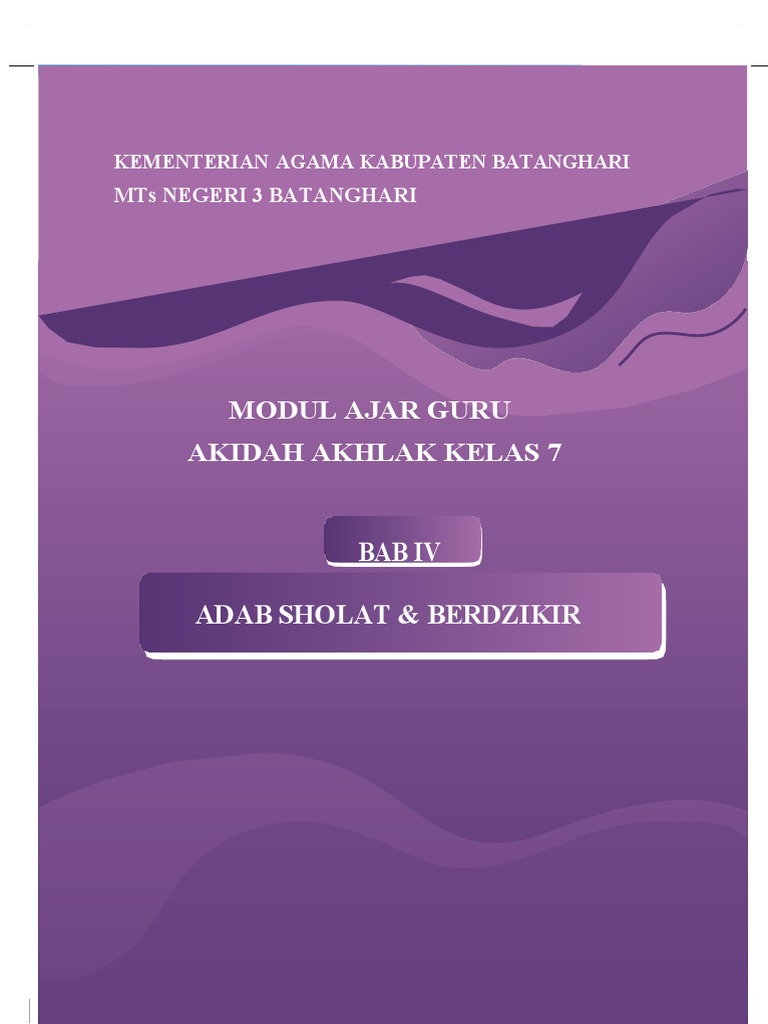 Modul Akidah Akhlak 7 Bab 4 | PDF