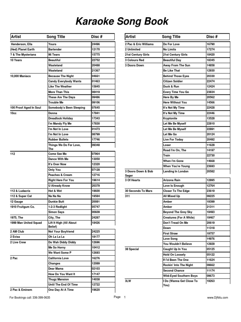 Karaoke Song Book (PDFDrive) | PDF