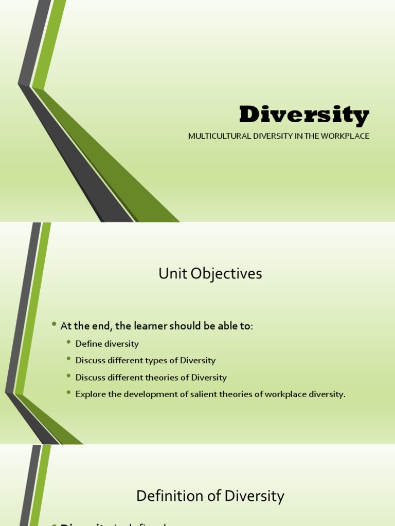 Unit 1 - Foundations and Theories of Diversity | PDF | Multiculturalism ...
