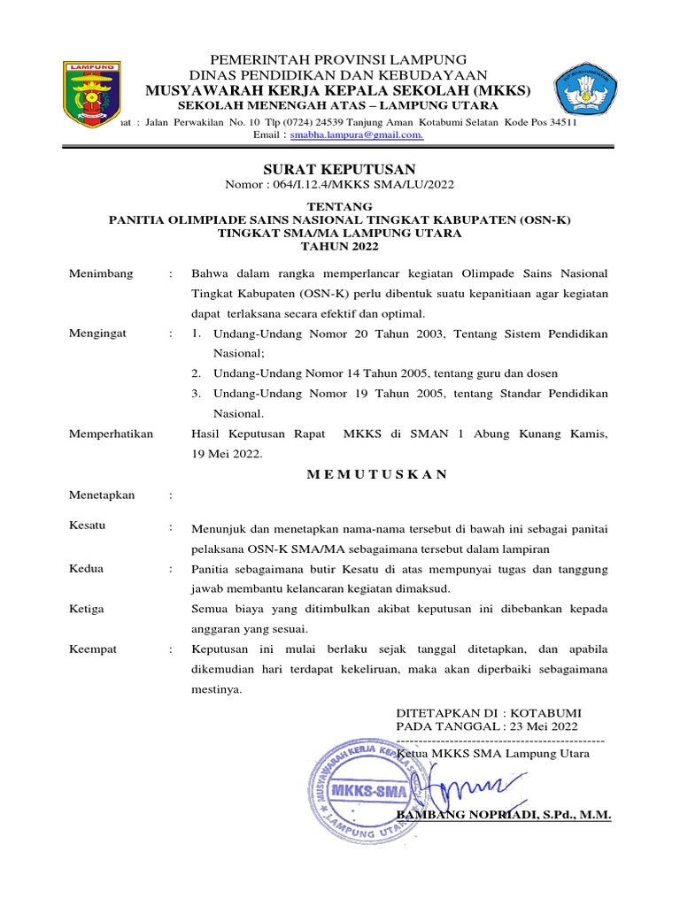 SK Panitia Osnk | PDF