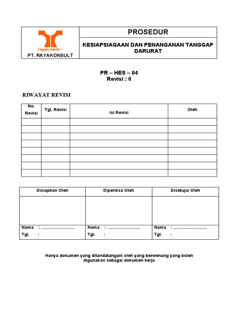 Prosedur Tanggap Darurat | PDF