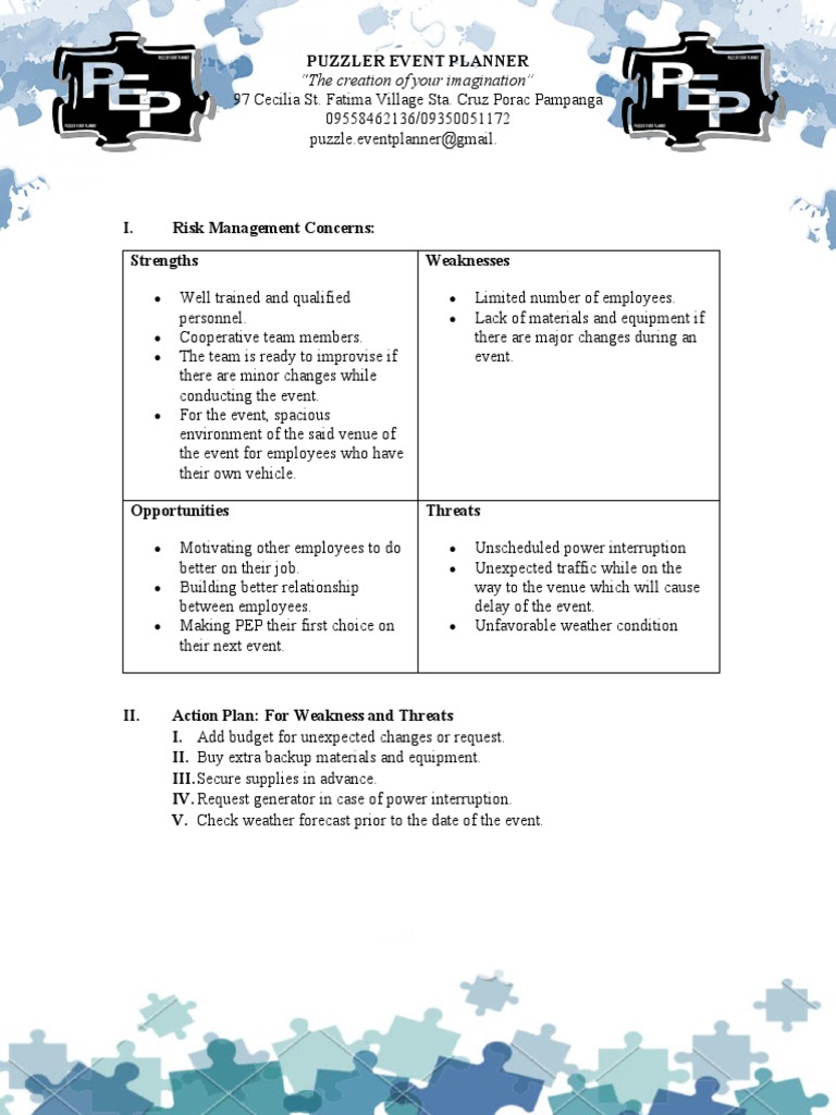 Event Planning Risk Management | PDF | Business | Economies
