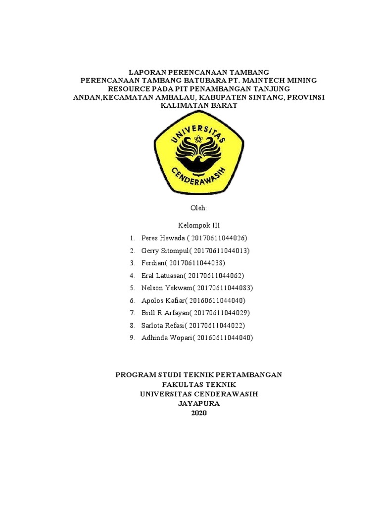Laporan Kelompok 3 (PT MAINTECH MINING RESOURCE) | PDF | Sains ... Laporan Kelompok 3 (PT MAINTECH MINING RESOURCE) | PDF | Sains ...