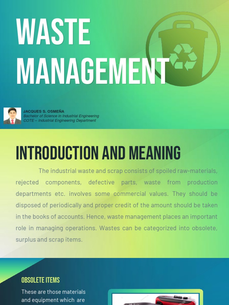 Lesson 8 - Waste Management | PDF | Scrap | Waste Management