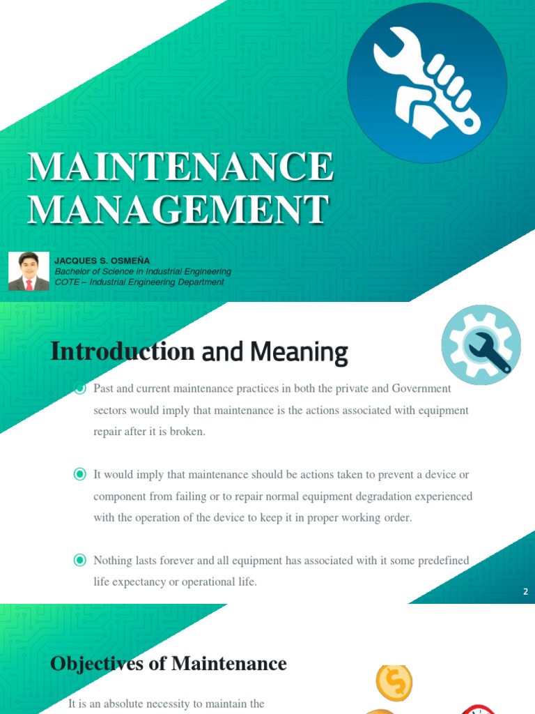 Lesson 7 - Maintenance Management | PDF | Reliability Engineering | Six ...