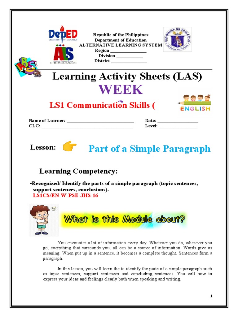 Week 3: Learning Activity Sheets (LAS) | PDF