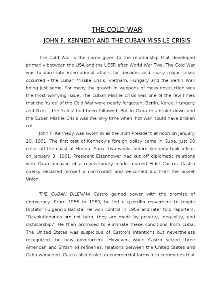 The Cold War | PDF | Fidel Castro | Cuba