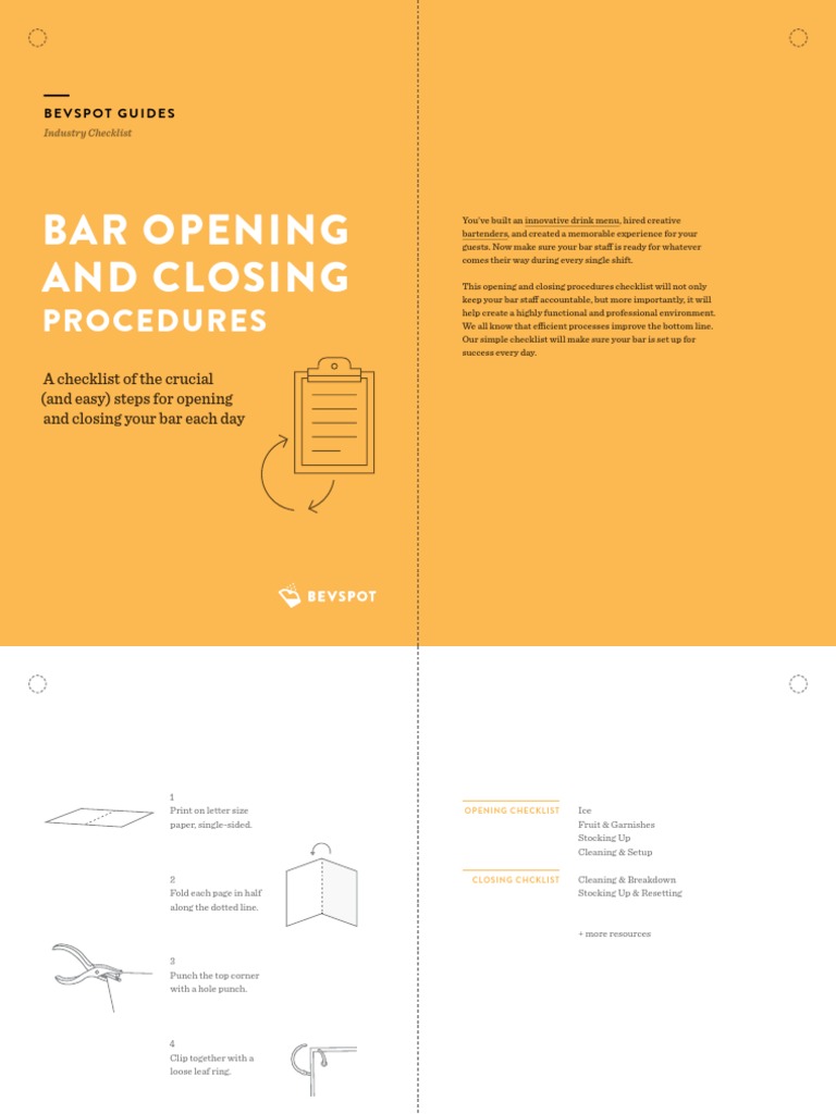 Bar and Closing Procedures | PDF | Drink | Fermented Drinks