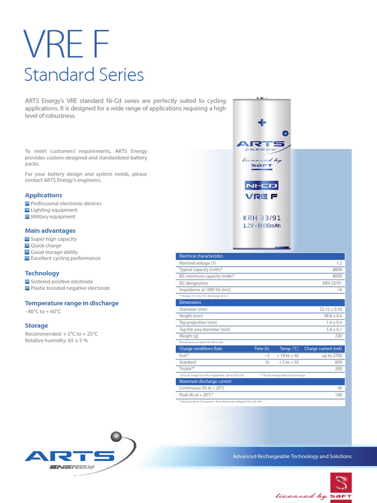 Vre F: Standard Series | PDF | Electrical Engineering | Energy Storage