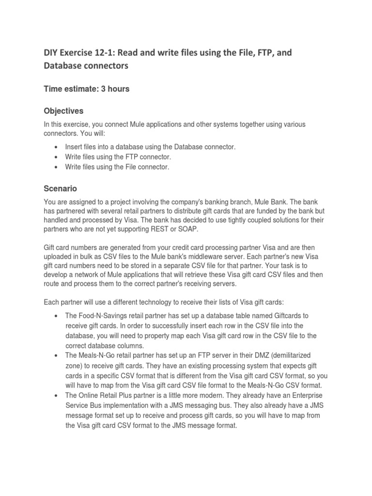 DIY Exercise 12-1 - Read and Write Files Using The File, FTP, and ...