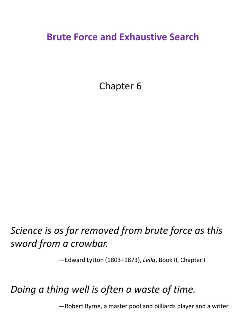 Presantation - Chapter 06 - Brute Force and Exhaustive Search | PDF | Theoretical Computer ...