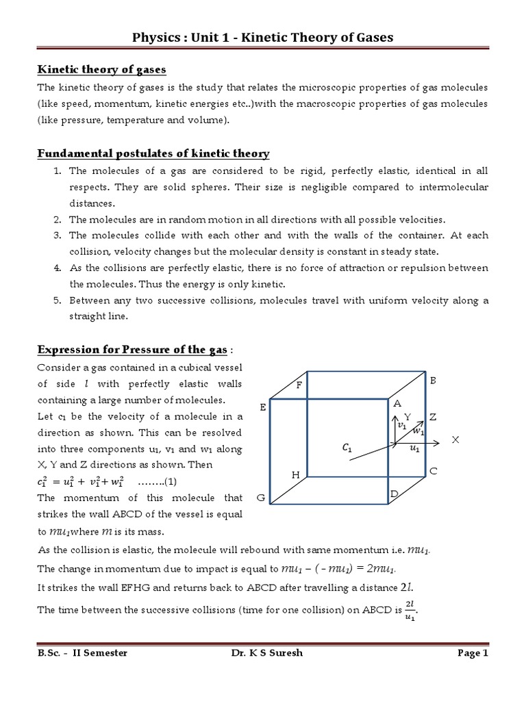 Kinetic Theory of Gases - 1 | PDF | Gases | Temperature