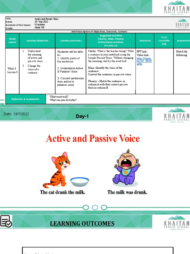 Active and Passive Voice Day-1 | PDF | Subject (Grammar) | Verb