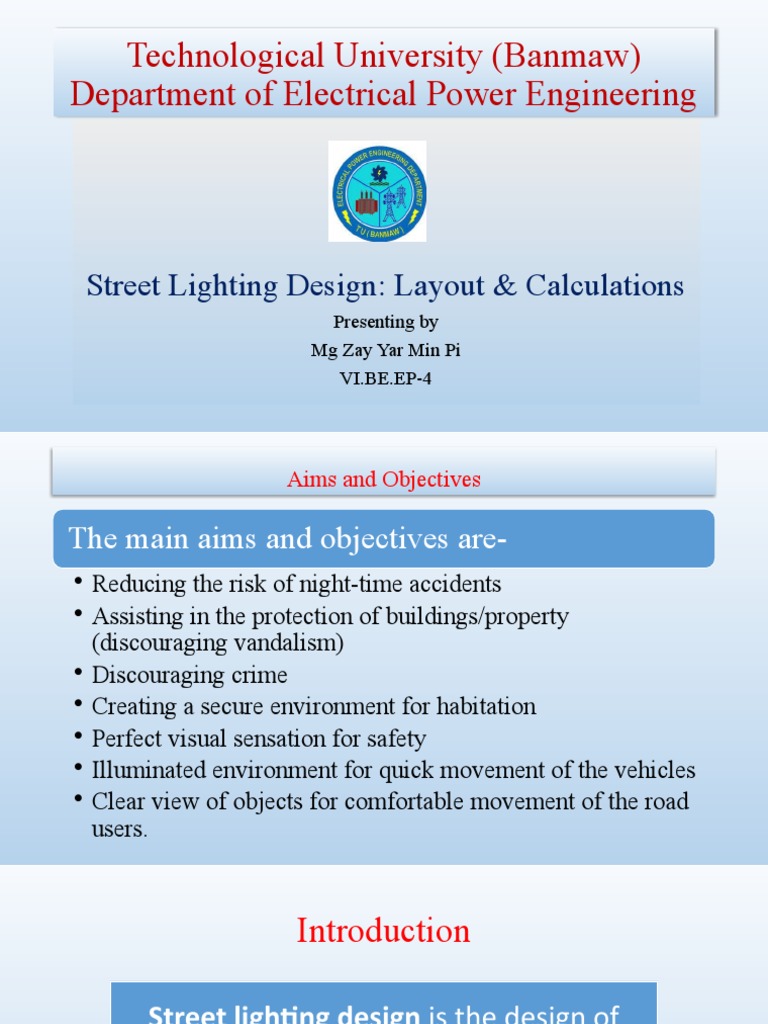 Street Lighting Design and Calculations | PDF | Lighting | Street Light