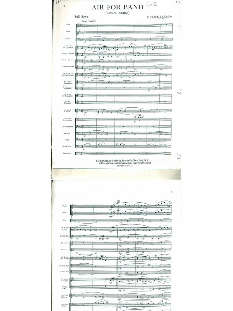 Air For Band Erikson Score and Parts | PDF