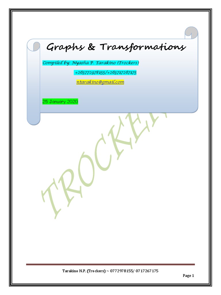 Graphs And Transformations Notes By Trockers Pdf Cartesian Coordinate